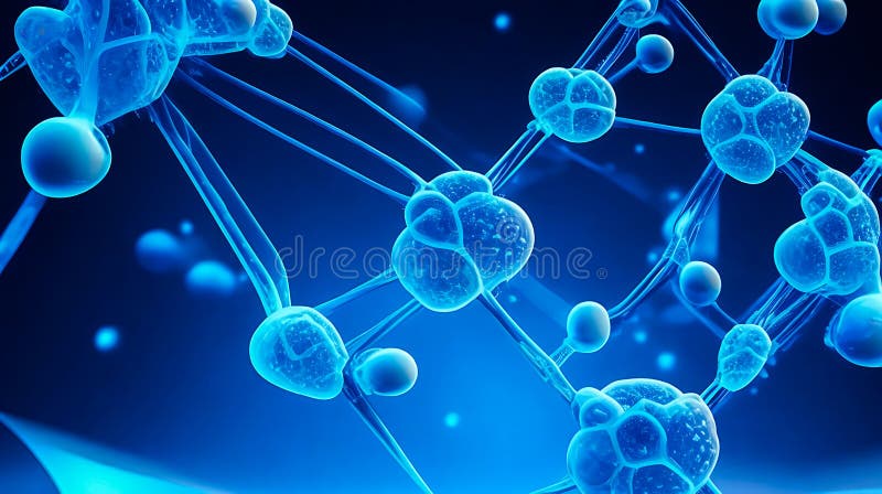 Chemistry Molecule Background in Blue Tone Color Stock Illustration ...