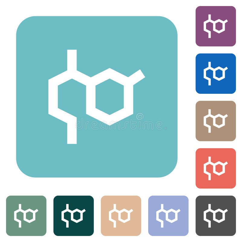 Chemistry Molecule Formula Rounded Square Flat Icons Stock Vector - Illustration of ...