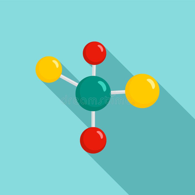 Chemistry Molecule Icon, Flat Style Stock Vector - Illustration of atom ...