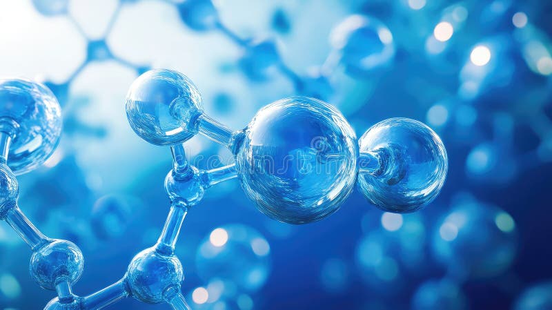 Chemistry molecules blue stock illustration. Illustration of ...