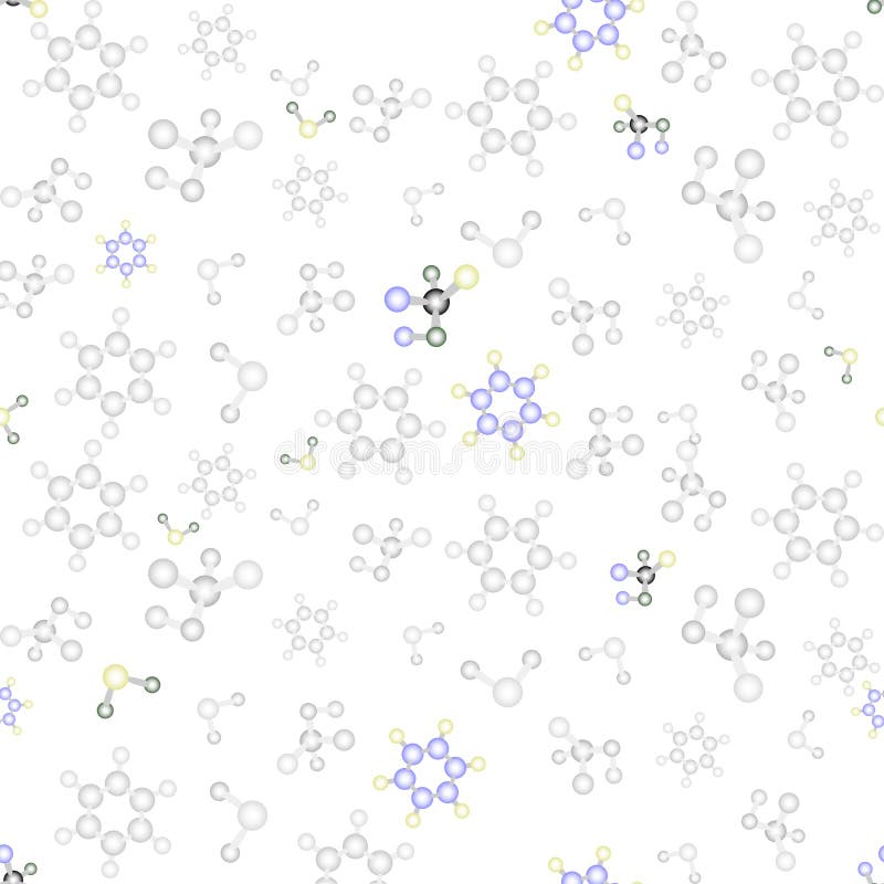 Chemistry Molecules Seamless Pattern. Stock Vector - Illustration of ...