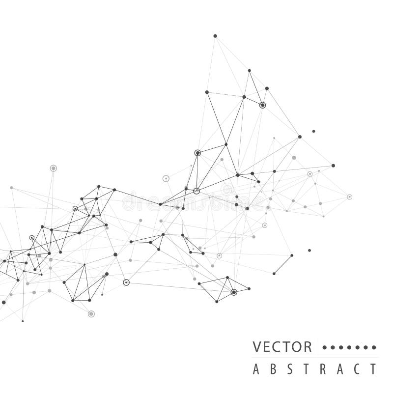 Chemistry Network Decoration. Connect Design with Dots and Polygonal ...
