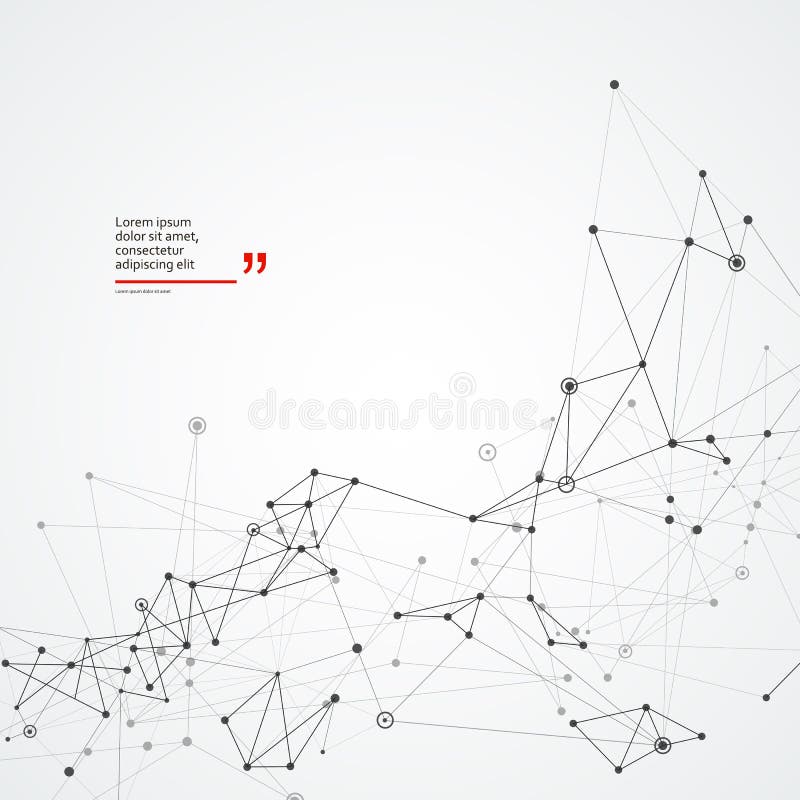 Chemistry Network Decoration. Connect Design with Dots and Polygonal ...