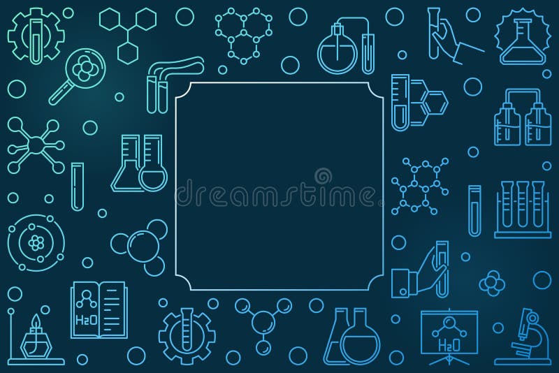 Chemistry Outline Blue Frame. Vector Science Illustration Stock Vector ...