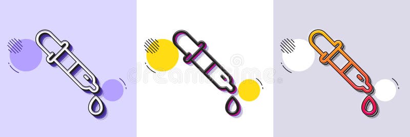 Chemistry Pipette Line Icon. Laboratory Sign. Analysis Lab. Halftone ...