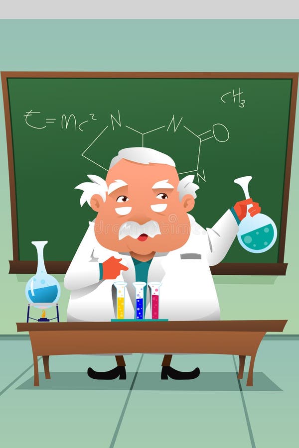 Chemistry Professor Working at the Lab Stock Vector - Illustration of ...