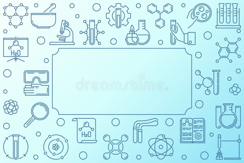 Chemistry Science Blue Outline Frame. Vector Illustration Stock Vector ...