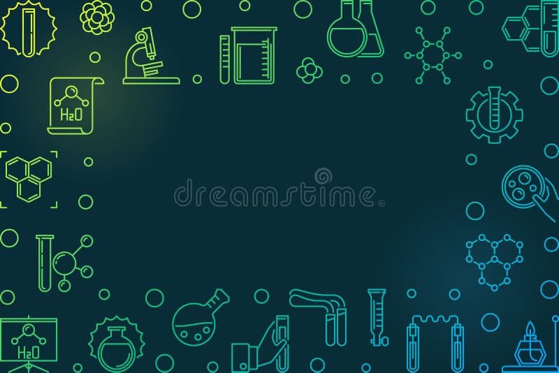 Chemistry Science Colored Horizontal Frame - Vector Illustration Stock ...