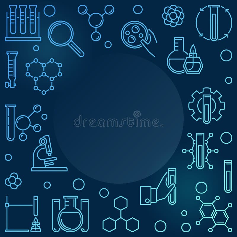 Chemistry Science Colored Outline Frame - Vector Illustration Stock ...