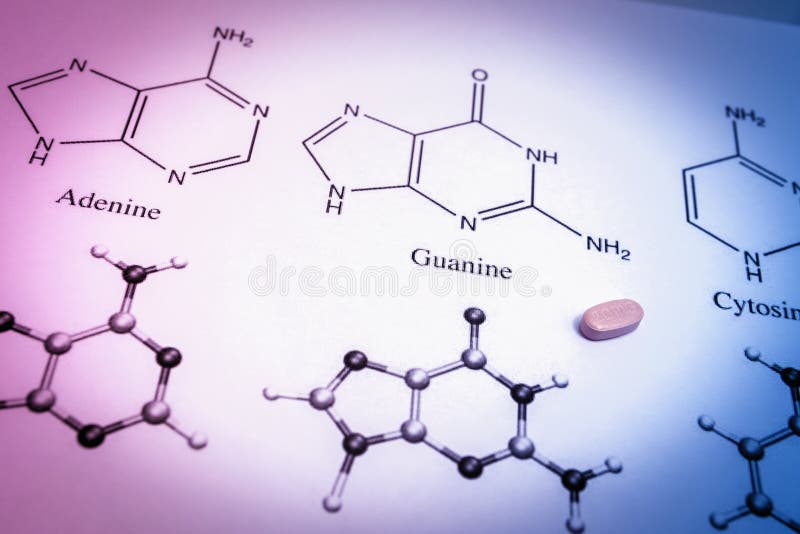 Chemistry Science Formula and Pink Pill. Stock Image - Image of ...