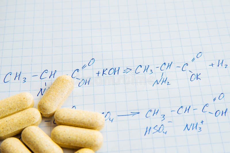 Chemistry Science Formulas on White Sheet Stock Image - Image of ...