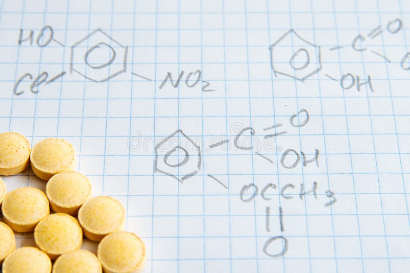 Chemistry Science Formulas on White Sheet Stock Image - Image of ...