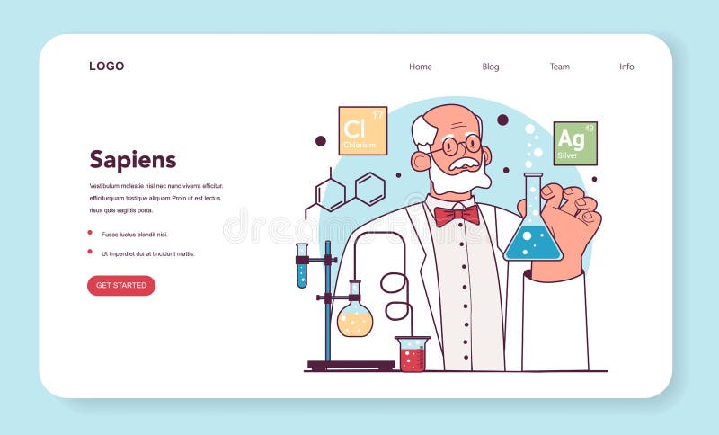 Chemistry Science History and Development Web Banner or Landing Page ...