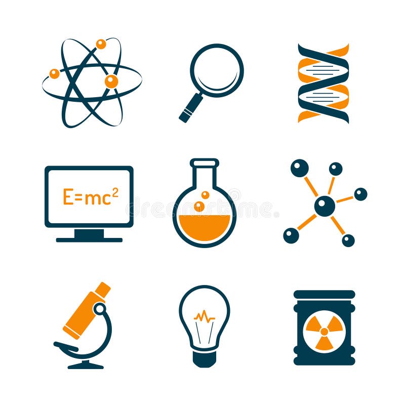 Chemistry and Science Icons Stock Vector - Illustration of collection ...