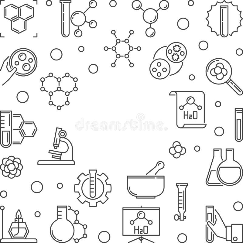 Chemistry Science Minimal Frame. Vector Square Illustration Stock ...