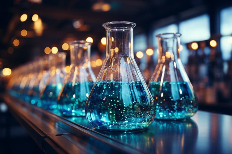 Chemistry Science Theme with a Captivating Laboratory Glassware ...