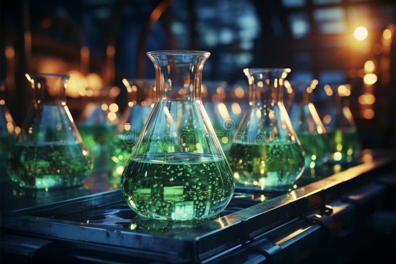 Chemistry Science Theme Enhanced by a Captivating Laboratory Glassware ...