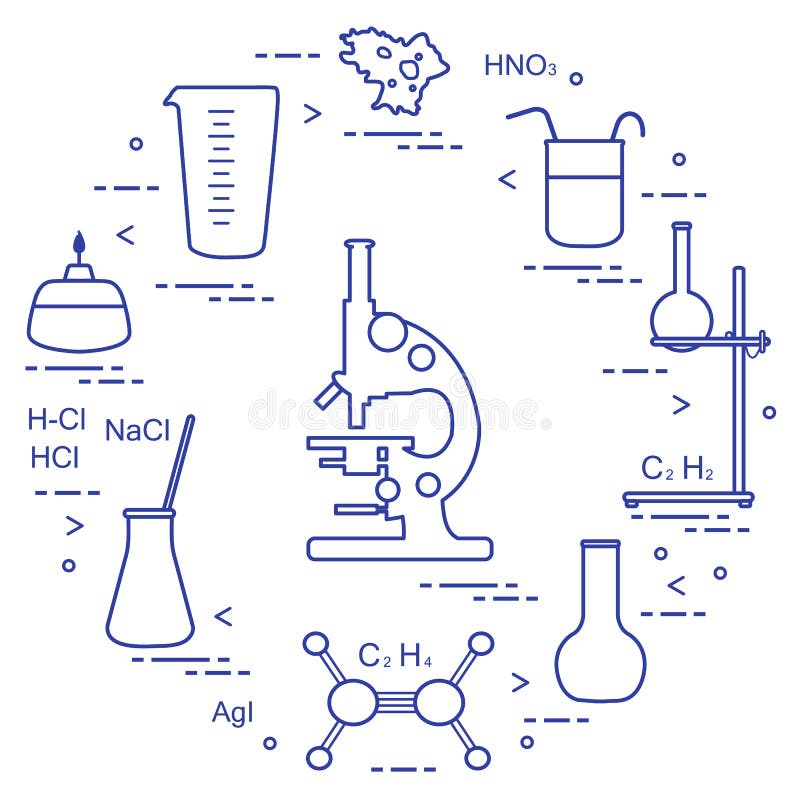 Chemistry Scientific Lab. Bright Acid Liquids. Isolated Flat ...