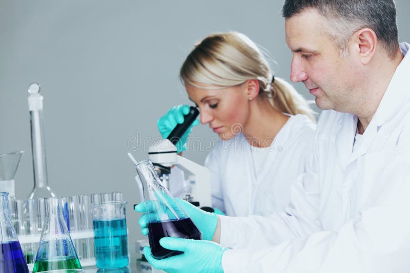 Chemistry Scientist stock photo. Image of adult, flask - 19529954