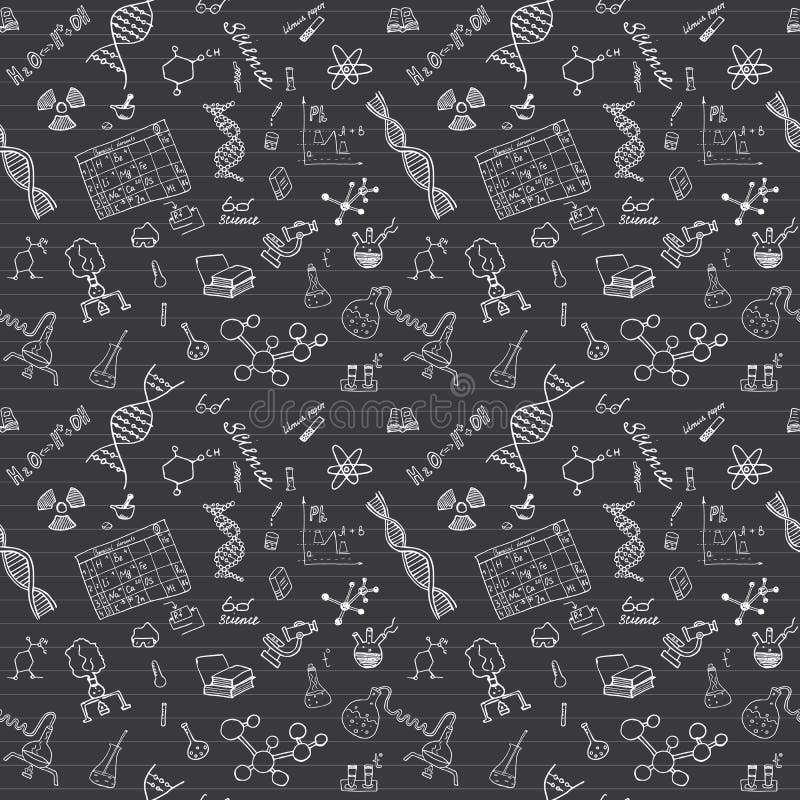 Chemistry Doodles Seamless Pattern Stock Vector - Illustration of ...