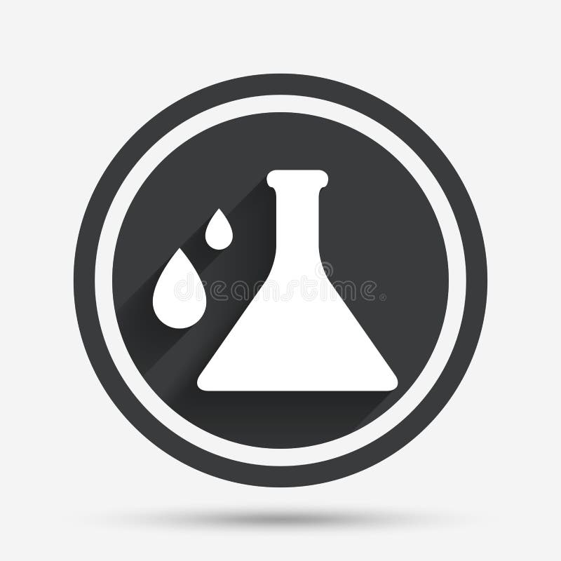 Chemistry Sign Icon. Bulb Symbol with Drops Stock Vector - Illustration ...