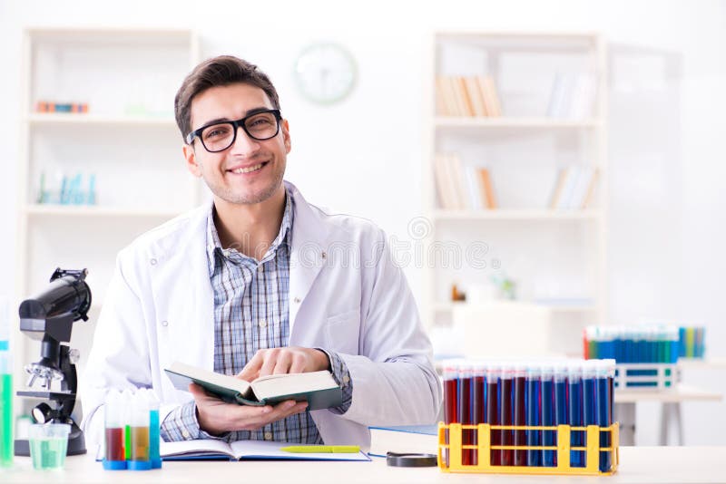 Chemistry Student Doing Chemical Experiments at Classroom Activi Stock ...