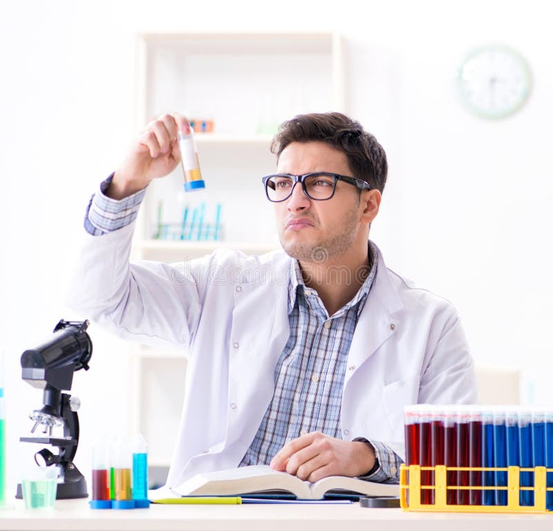 Chemistry Student Doing Chemical Experiments at Classroom Activi Stock ...