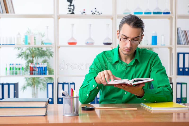 Chemistry Student Studying for Exams Stock Image - Image of examination ...