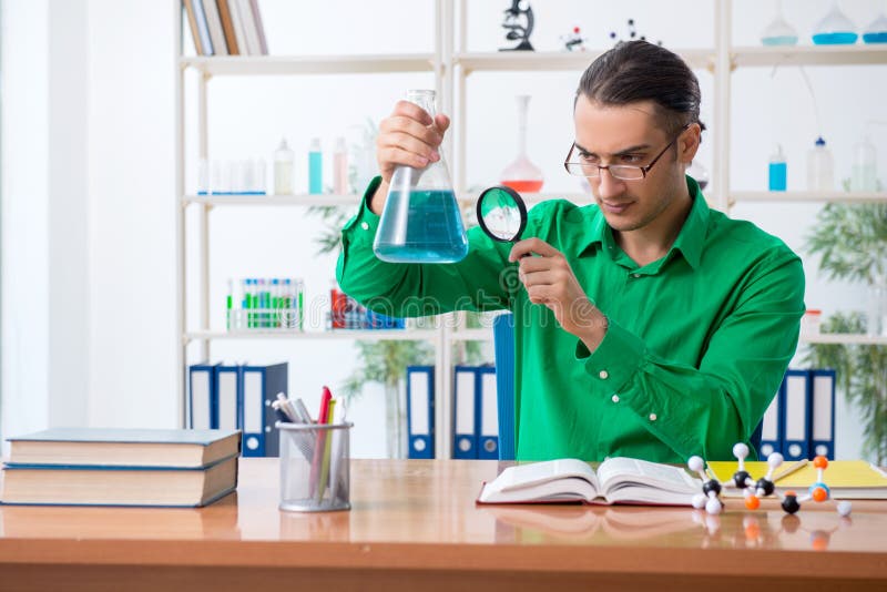Chemistry Student Studying for Exams Stock Photo - Image of biologist ...