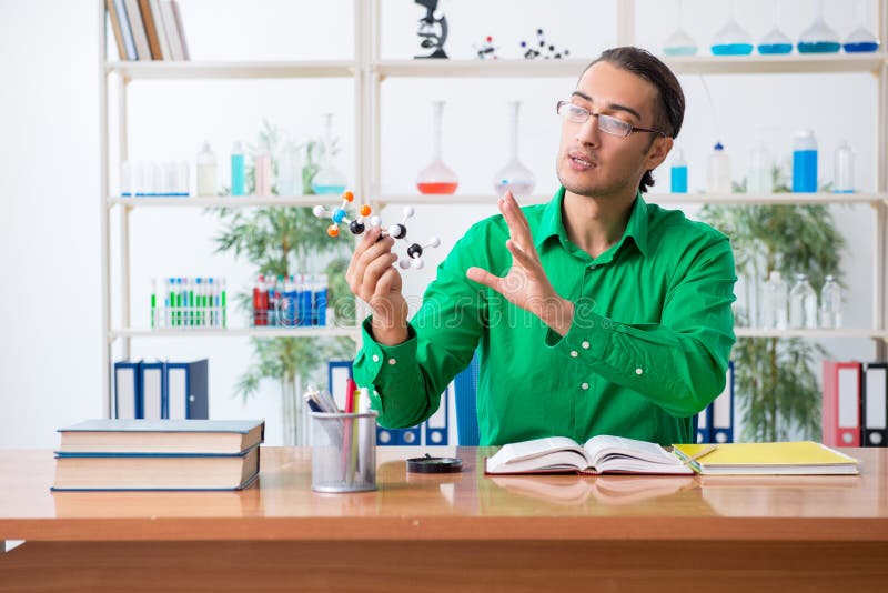 Chemistry Student Studying for Exams Stock Image - Image of model ...