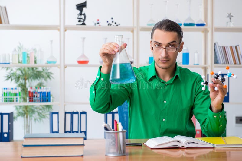 Chemistry Student Studying for Exams Stock Image - Image of lecturer ...