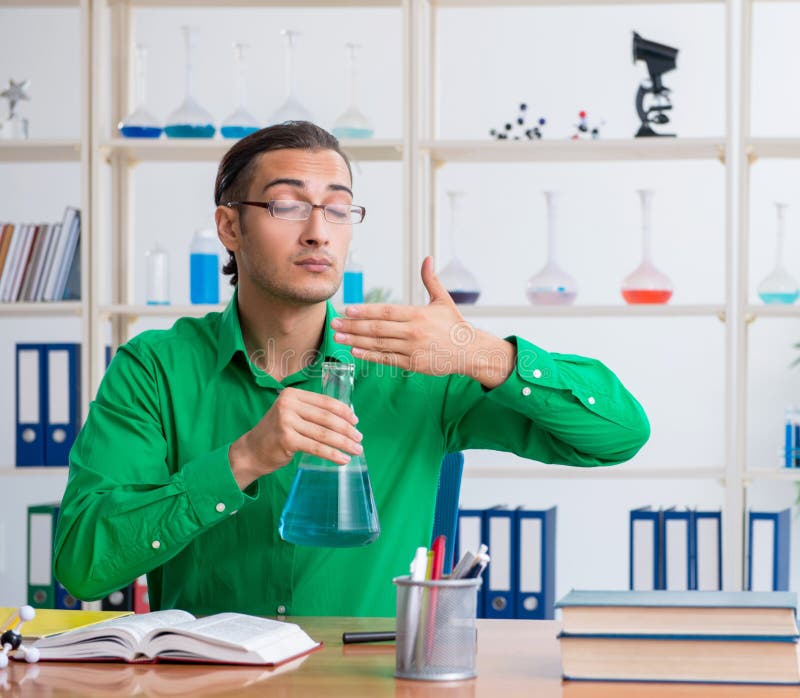 Chemistry Student Studying for Exams Stock Image - Image of science ...