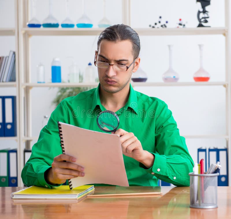 Chemistry Student Studying for Exams Stock Image - Image of experiment ...