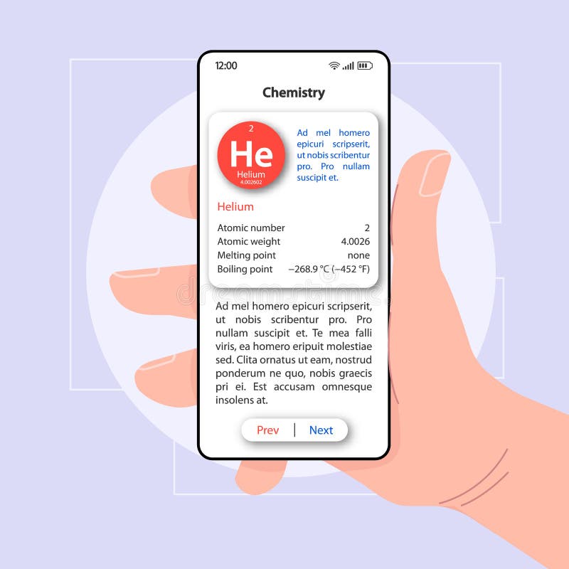Chemistry Study Smartphone Interface Vector Template. Mobile App Page ...