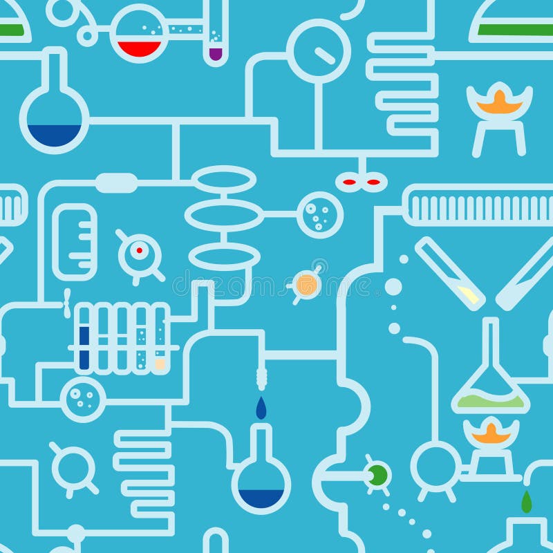 Old Chemistry Laboratory Seamless Pattern Stock Vector - Illustration ...