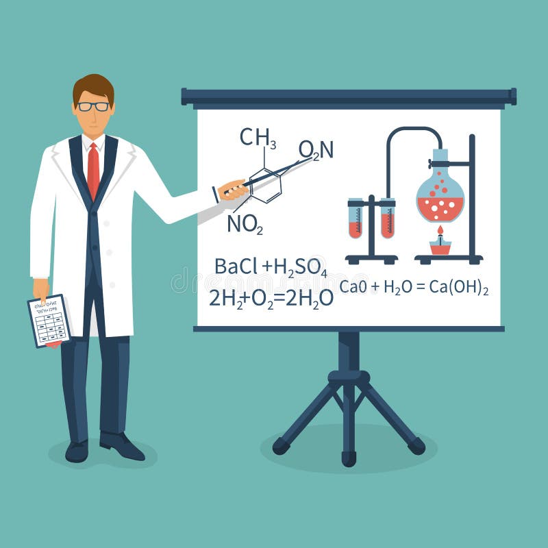 Chemistry Teacher Thin Line Icon. Professor Vector Illustration ...
