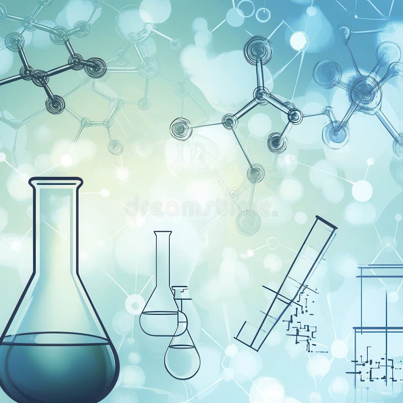 Chemistry-themed Background Featuring Molecular Structures and Lab ...