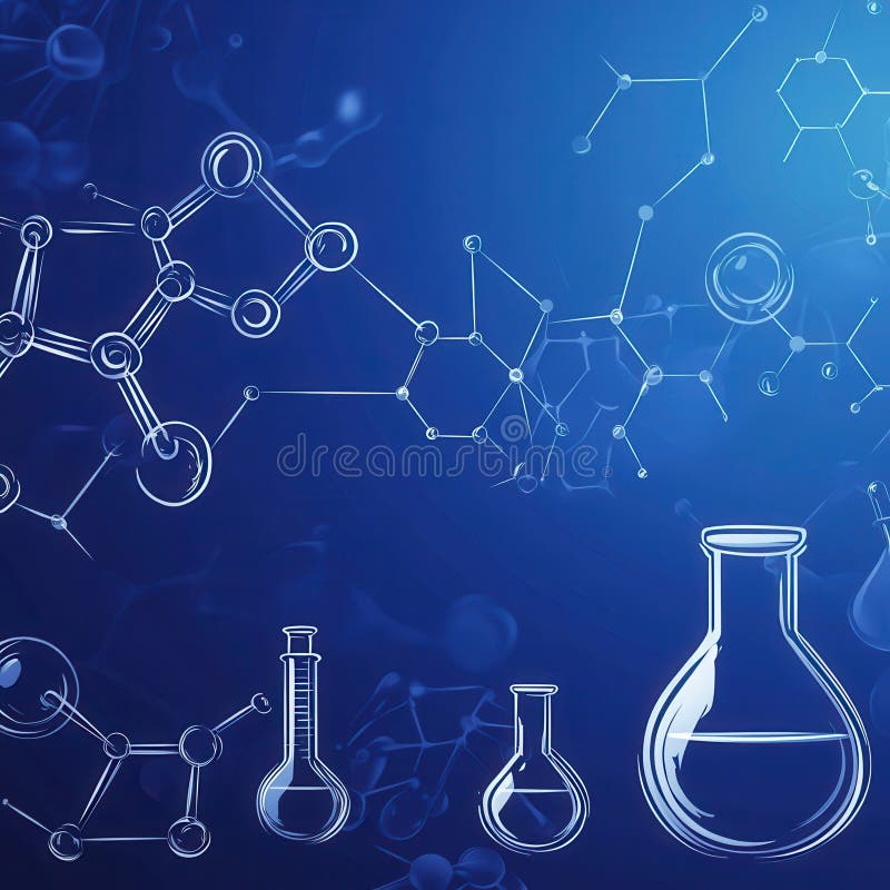Chemistry Themed Background Showcasing Molecular Structures and Lab ...