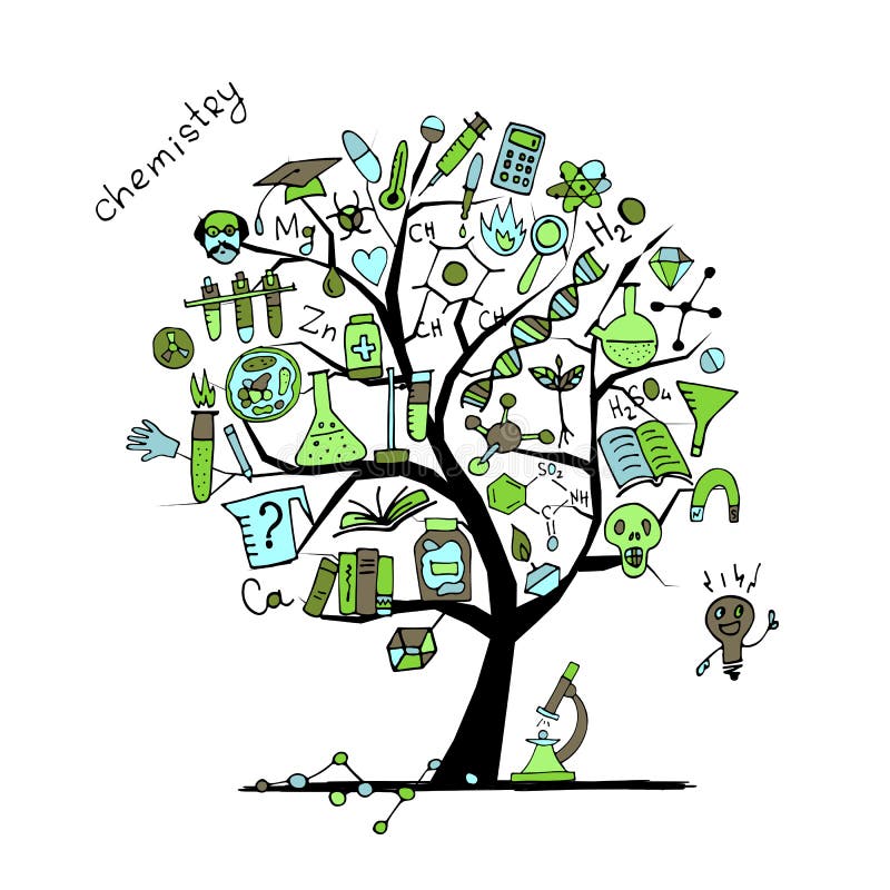 Physics Concept Tree for Your Design. Icons, Sign and Symbols Stock ...