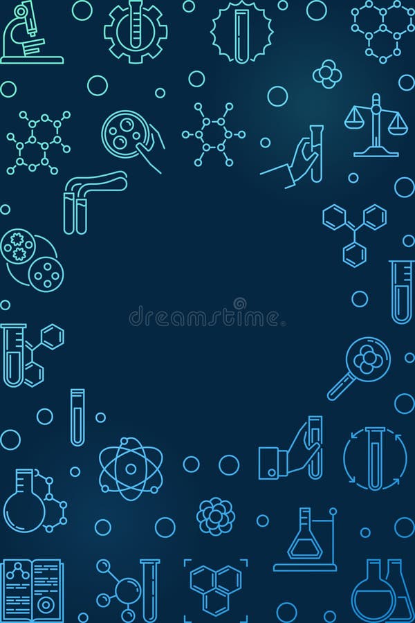Chemistry Vector Colorful Outline Vertical Banner with Frame Stock ...