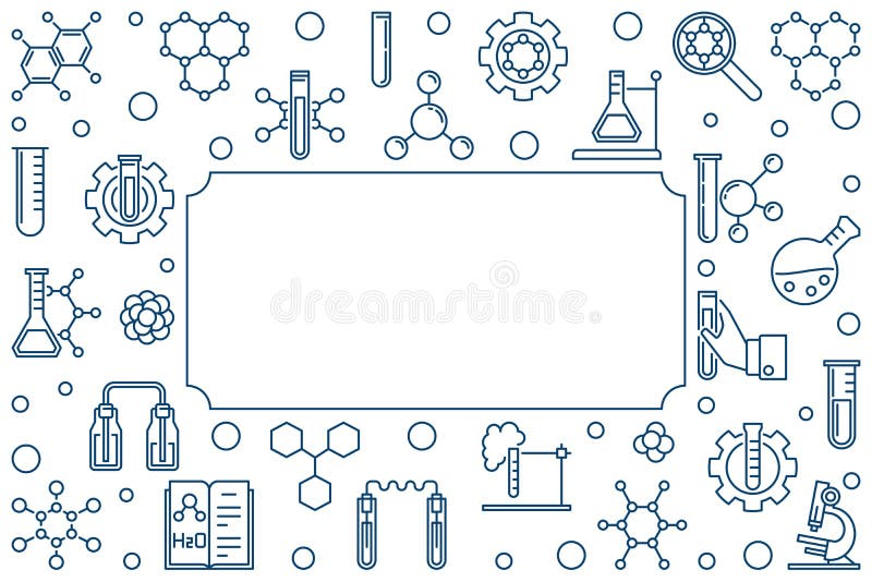 Chemistry Vector Minimal Concept Frame in Thin Line Style Stock Vector ...