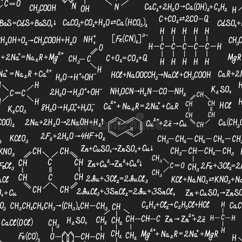 Chemistry Vector Seamless Pattern on Blackboard Stock Vector ...