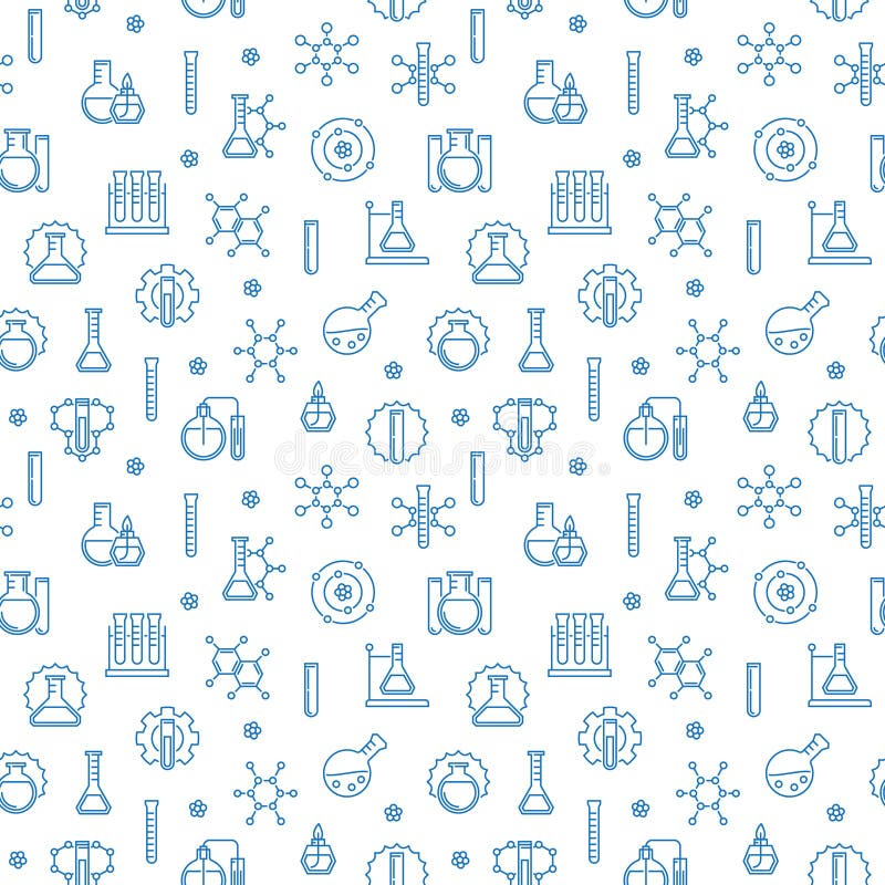 Chemistry Vertical Blue Vector Line Frame. Chemical Background Stock ...