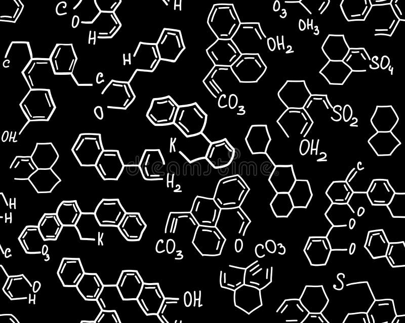 Chemistry Vector Seamless Texture with Chemical Formulas, Equations ...