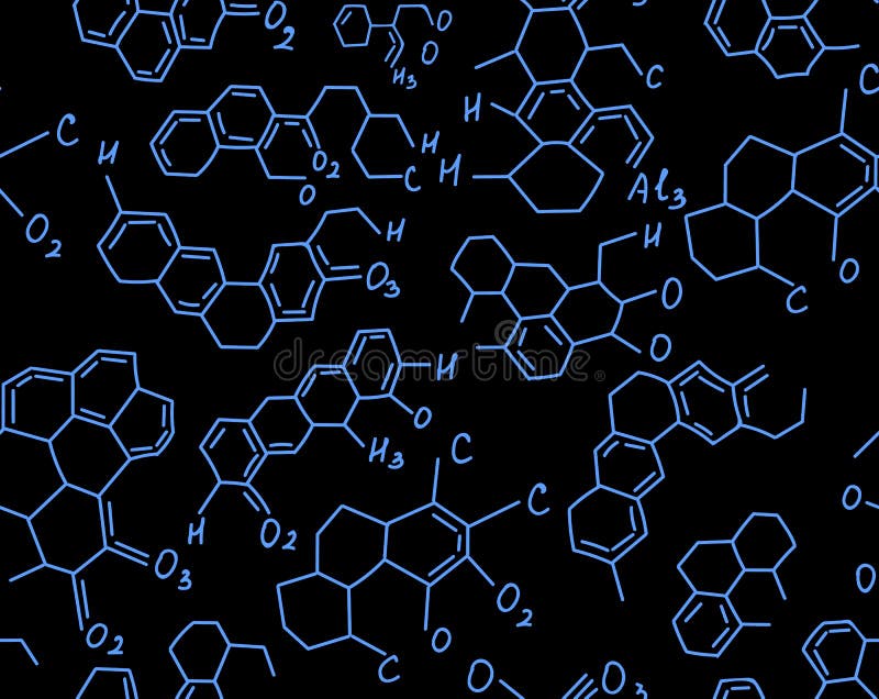 Chemistry Vector Seamless Texture with Molecular Formulas and ...