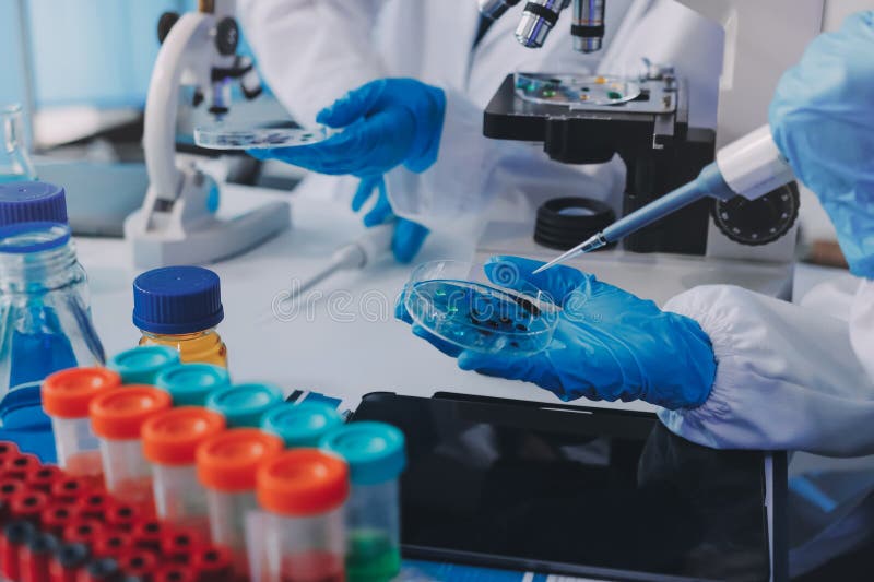 Chemists in a Lab Developing Cosmetic Products, Testing and Analyzing ...