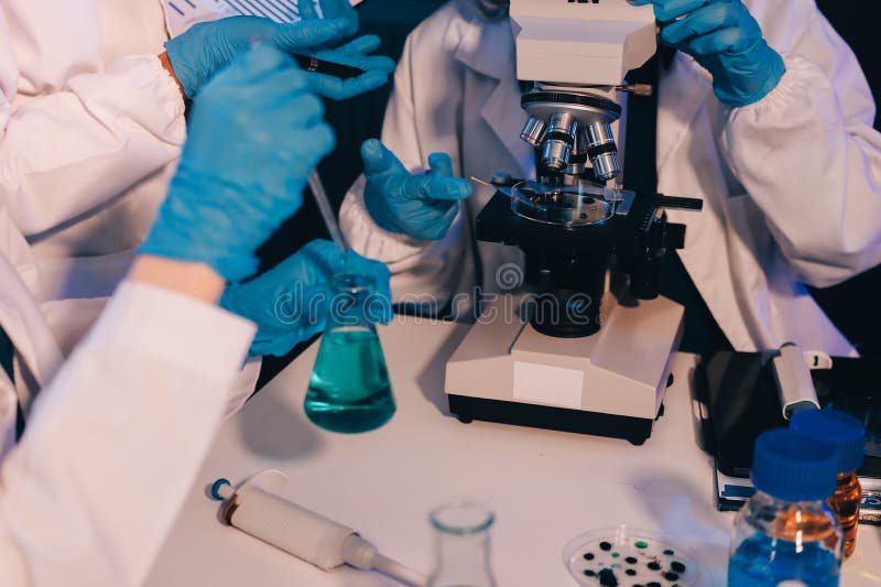 Chemists Lab Developing Cosmetic Products Testing Analyzing Formulas ...