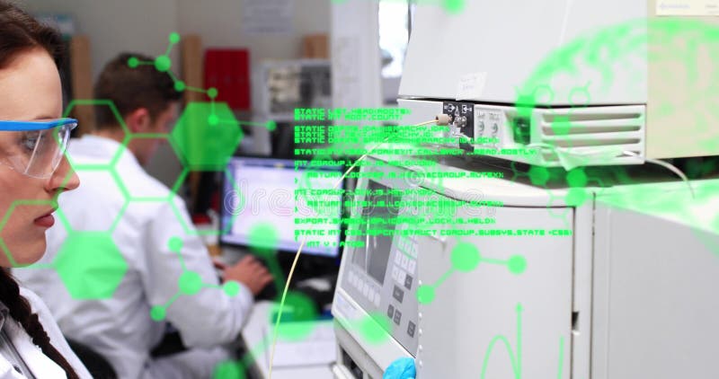 Chemists Working in a Laboratory on a Computer Stock Image - Image of ...