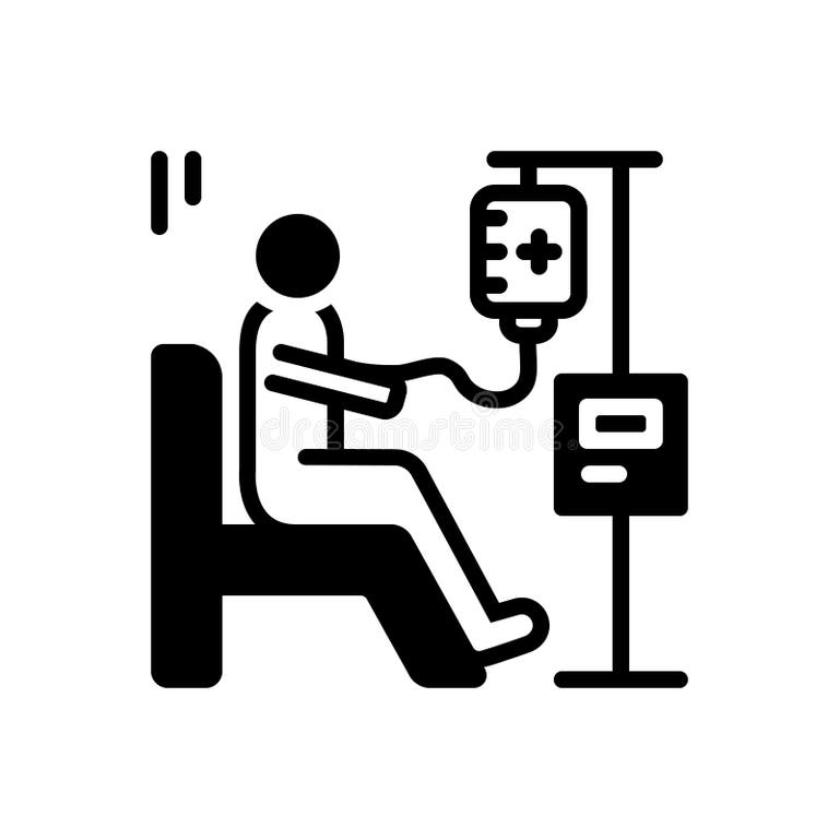 Black Solid Icon for Chemo, Chemotherapy and Treatment Stock ...