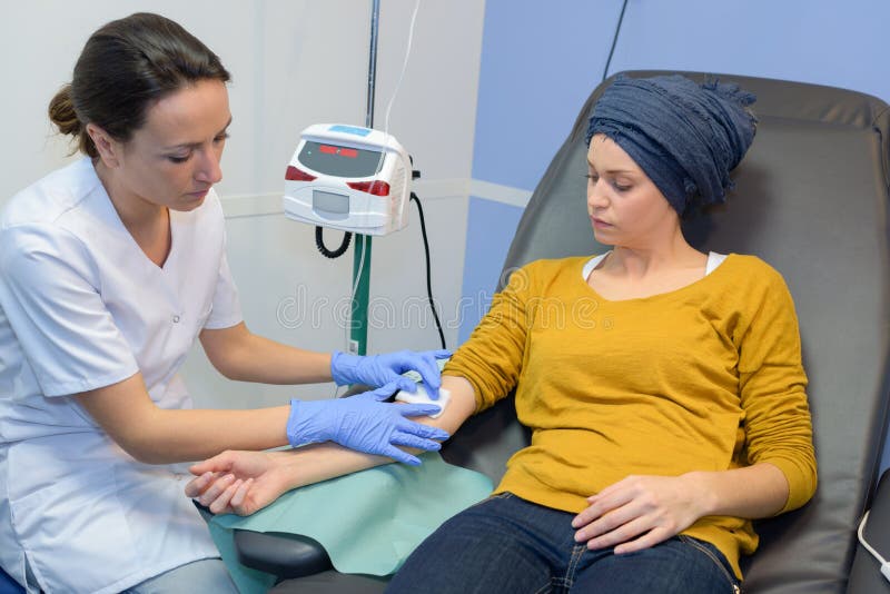 Chemotherapy Patient and Nurse Stock Photo - Image of clinic, chemo ...